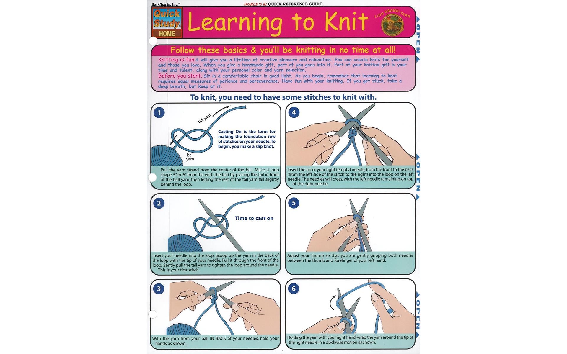 Quick Study Reference Guide Learning to Knit – Haus of Yarn